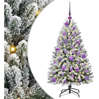 vidaXL K&uuml;nstlicher Weihnachtsbaum Gr&uuml;n und Wei&szlig; 120 cm PVC und Metall vidaXL