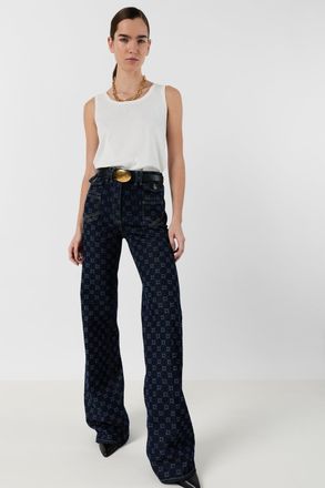 Gerard Darel Jean flare &agrave; monogramme - ANNA - Brut