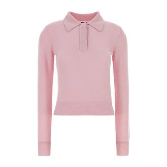 Jil Sander Femme, Tops, Rose, Taille: 36 FR Pull Polo En Laine L&eacute;g&egrave;re