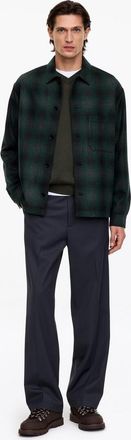 Arket Lockeres Overshirt Aus Wollmischung -Gr&uuml;n
