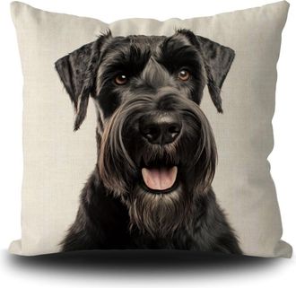 Generic Riesenschnauzer Kissen Fall Modern Sofakissenbezug Luxus Wurfkissenbezug 45X45Cm Kissenbezug F&uuml;r Bauernhaus Schlafzimmer Outdoor
