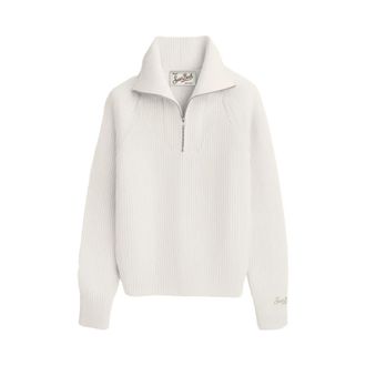 MC2 Saint Barth Cardigan demi-zip - Femme - Pulls - Blanc - Taille: 40 FR