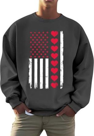 Generic 2026 Sweat-shirt d&eacute;contract&eacute; &agrave; col rond pour homme et femme Motif lettres imprim&eacute;es, gris fonc&eacute;, M