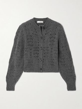 Frame Denim Cardigan En Laine M&eacute;rinos &Agrave; Mailles Ajour&eacute;es - Gris