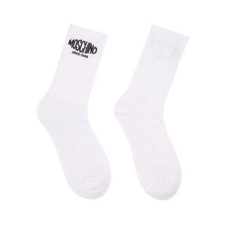 Moschino Homme, Accessoires, Blanc, Taille: ONE Size Calzini in Cotone