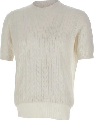 KANGRA Homme, Pulls, Blanc, Taille: S Pull Ras du Cou en Tricot Torsad&eacute;