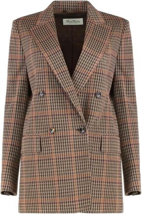 Max Mara Femme, Vestes, Multicolore, Taille: 40 FR Blazer crois&eacute; pied-de-poule
