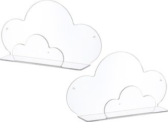 Valiclud 2 Stück Wandregal Wolkenform Transparente Badezimmerablage Hängeregal Wanddeko Stabiler Badregal Organizer für Wohnzimmer und Küche