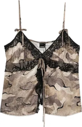 Pinko Pinko, Femme, Tops, Beige, Taille: 40 FR Riserva Top
