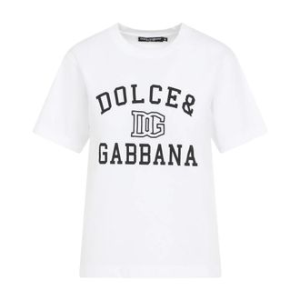 Dolce & Gabbana Optisches Wei&szlig;es Tshirt - - Tops - Damen - Wei&szlig; - S