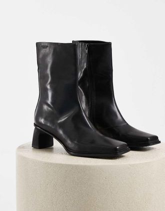 Vagabond Shoemakers Elvina bottines &agrave; bout carr&eacute; et talon moyen en cuir noir