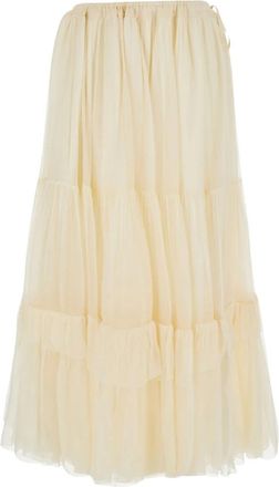 Chlo&eacute; Maxi-Rock mit R&uuml;schenstufen - - Skirts - Damen - Beige - XS