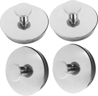 Soimiss 4 Stück Teiliges Waschbeckenstöpsel aus Edelstahl Universeller Abflussstopfen mit Haarsieb für Badewanne Waschbecken und Waschbecken Rostfrei Installi