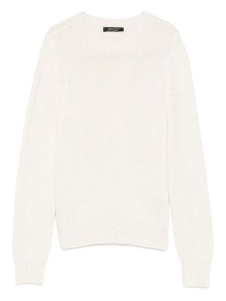 Aragona Kaschmirpullover mit Rundhalsausschnitt - Weiß