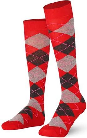 MySocks MySocks Hommes Femmes Genou Haute Chaussettes,Ash-rouge et Anthracite,36-41