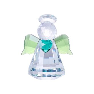 Generic Kristall-Engel Figur | 6,8 cm Sammlerfigur | Herz-Engel Statue | Geschenk f&uuml;r Weihnachten & Geburtstag, Tischdekoration, Geschenk Weihnachten (Gr&uuml;n)