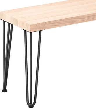 Lamofootwear Manufaktur Sitzbank Esszimmer Holzbank 30x120x47 cm, M&ouml;belf&uuml;&szlig;e Creative Schwarz/Roh, LSB-01-A-001-120-9005Cr