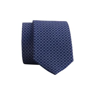 Bexley Cravate Soie Motif - Cravate homme marine et gris