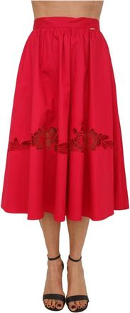 Fracomina Femme, Jupes, Rouge, Taille: 38 FR Midi Skirt