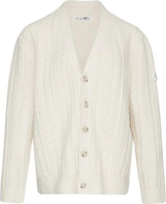Maison Margiela cardigan en maille torsadée - Blanc