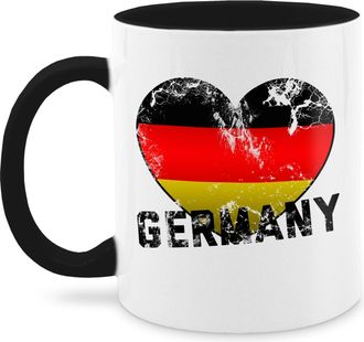 Shirtracer Tasse Tassen 325ml - Fußball EM WM - Germany Herz Deutschland - 325 ml - Schwarz - 2024 fussball deutschland. fanartikel europameisterschaft deutschla