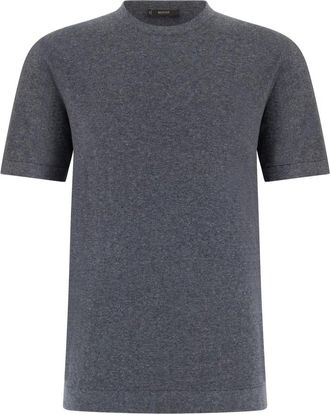 Boggi Milano Homme, Pulls, Bleu, Taille: XL T-shirt Tricot&eacute; en Lin et Coton
