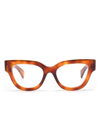 Gucci lunettes de vue à monture papillon - Marron