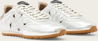 AllSaints Liam - Sneaker in gl&auml;nzendem Silber im Western-Stil-Mehrfarbig