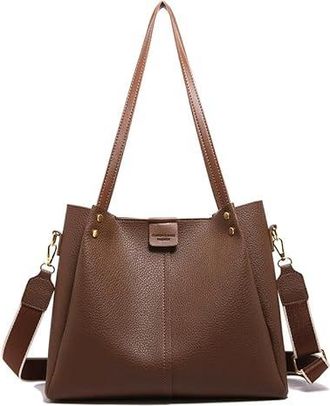 Generic Sac fourre-tout tendance en cuir v&eacute;g&eacute;talien pour femme, sac &agrave; bandouli&egrave;re ultra doux, sac &agrave; main, sac &agrave; main de voyage dautomne, marron, 31*10*27 cm /