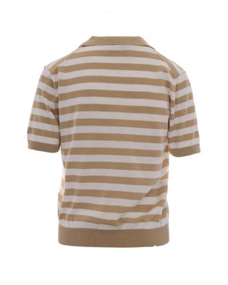 MC2 Saint Barth Womens Polo Evonne Beige Striped Multicolour Cotton Tops