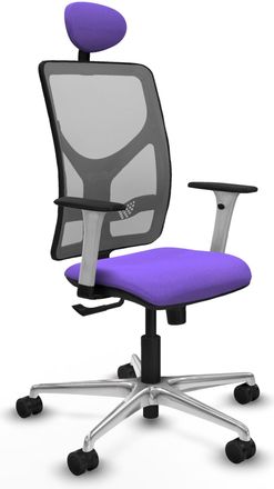 Piqueras y Crespo Sessel f&uuml;r die Arbeit zu Hause, mit wei&szlig;en und schwarzen Armlehnen, h&ouml;henverstellbare Lendenwirbelst&uuml;tze und festes Kopfteil, ausgestattet mit 3 Posit