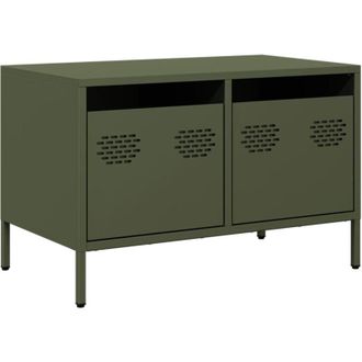 vidaXL Vidaxl - TV-Schrank Olivgr&uuml;n 68x39x43,5 cm Kaltgewalzter Stahl