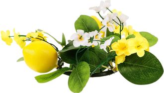 Hemobllo K&uuml;nstlicher Zitronenbl&auml;tter Kerzenkranz f&uuml;r S&auml;ulenkerzen Realistischer Gr&uuml;ner Dekokranz Langlebiges Material Tisch und Partydekoration