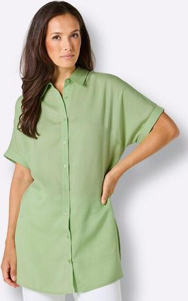 Cr&eacute;ation L Klassische Bluse Lyocell-Longbluse Kurzarm