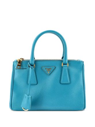 Prada Galleria Double Zip Saffiano Leather Small tote bag - Bleu
