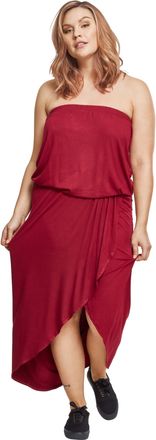 Urban Classics Damen Kleid Ladies Viscose Bandeau Dress TB1508, Midi, Gr. Large, Rot (Burgundy 606)