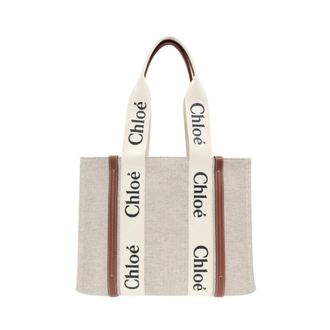 Chlo&eacute; Medium Woody Tote Bag - - Bags - Damen - Wei&szlig; - ONE SIZE