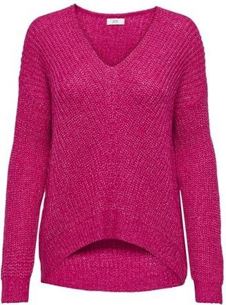 Jacqueline de Yong JdY Jdynew Megan L/S Pullover KNT Noos Pull en Tricot avec col en V, Love Potion, XXL Femme