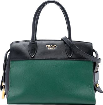 Prada Hobo Bags - Saffiano and City Calf Esplanade Satchel - Gr. unisize - in Gr&uuml;n - f&uuml;r Damen