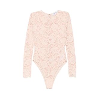 Self Portrait Floral Lace Bodysuit - - Tops - Damen - Beige - 2XS