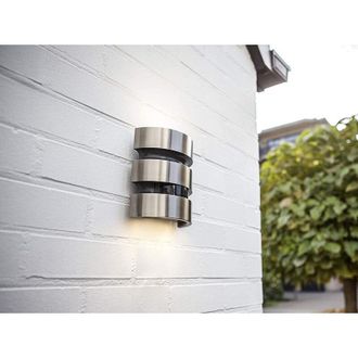 Lutec LED Au&szlig;enwandleuchte MAYA Edelstahl, Up & Down, mit Bewegungsmelder, 17x15xcm