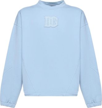 Dolce & Gabbana Homme, Sweatshirts et sweats &agrave; capuche, Bleu, Taille: M SweaT-shirt en coton trait&eacute;