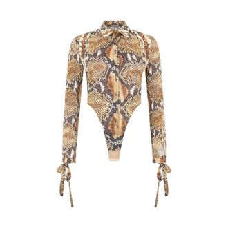 Roberto Cavalli Python Print Shirt Bodysuit - - Tops - Damen - Mehrfarbig - L