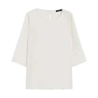 Max Mara Femme, Blouses et Chemises, Beige, Taille: 40 FR Blouse en Soie avec Insert en Jersey