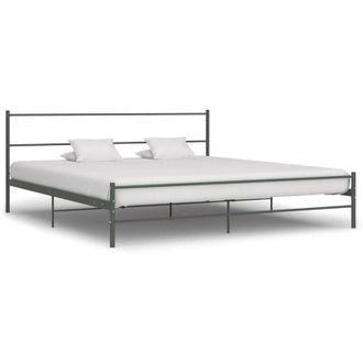 vidaXL Cadre de lit sans matelas gris m&eacute;tal 180x200 cm Vidaxl