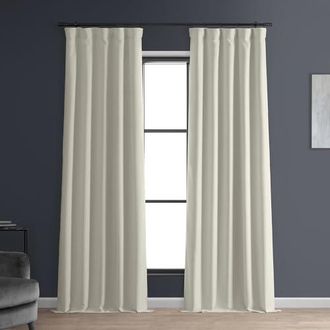 Half Price Drapes Solide, wärmeisolierte Verdunkelungsvorhänge, 244 cm Langer Vorhang (1 Panel), Leinenoptik, für Schlafzimmer oder Wohnzimmer 127 x 244 cm, gebrochenes