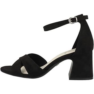 s.Oliver Femme 5-5-28302-20 Sandale à Talon, Noir, 38 EU