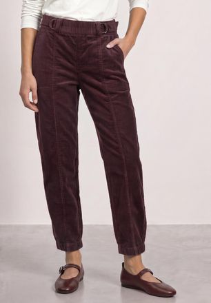 Street One Cordhose STREET ONE, Damen, Gr. 32, L&auml;nge 28, braun (vintage ruby), Cord, 82% Baumwolle, 16% Polyester, 2% Elasthan, unifarben, comfort fit kn&ouml;chelfre