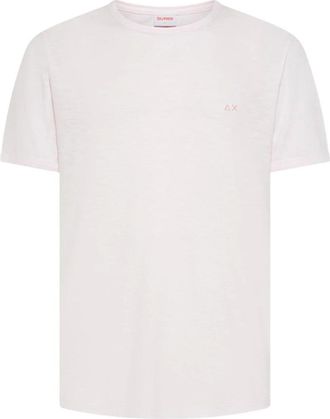 Sun 68 Homme, Tops, Rose, Taille: M Jersey Slub T-Shirt
