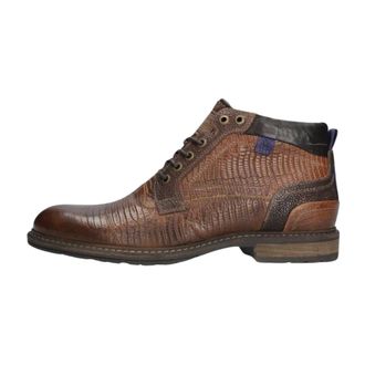 Australian Footware Braune Schlangenprint Schn&uuml;rstiefel Montenero - - Shoes - Herren - Braun - 43 EU